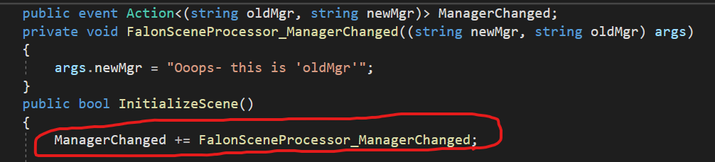 Named Params for Generic Action/Func: e.g. "event Action EventName ...