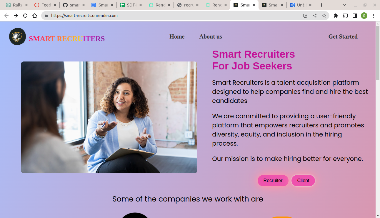 GitHub - smartrecruits/recruits: https://smart-kwcy.onrender.com -link to db