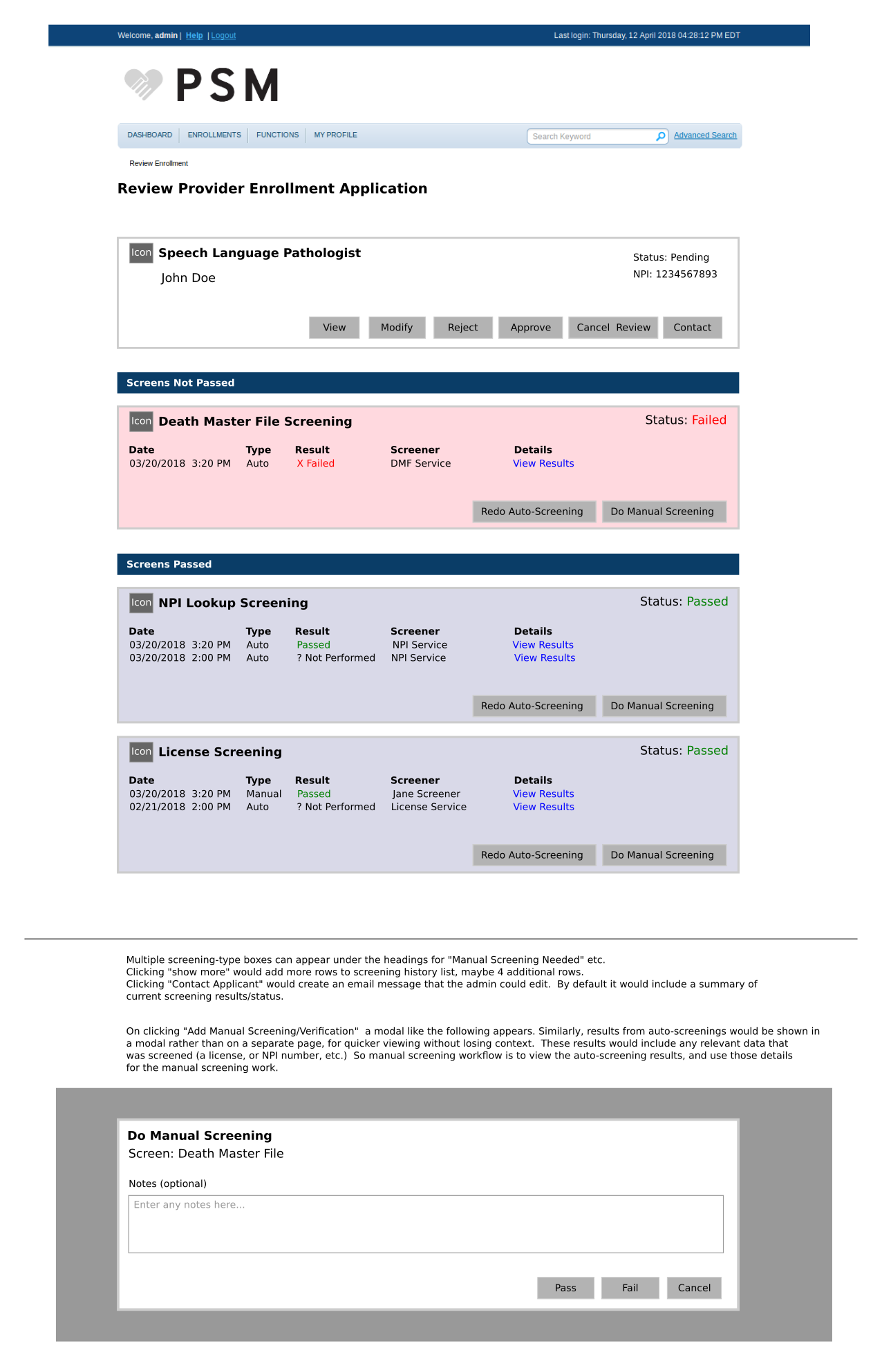 UI for monthly re-screening of approved providers · Issue #758 ...