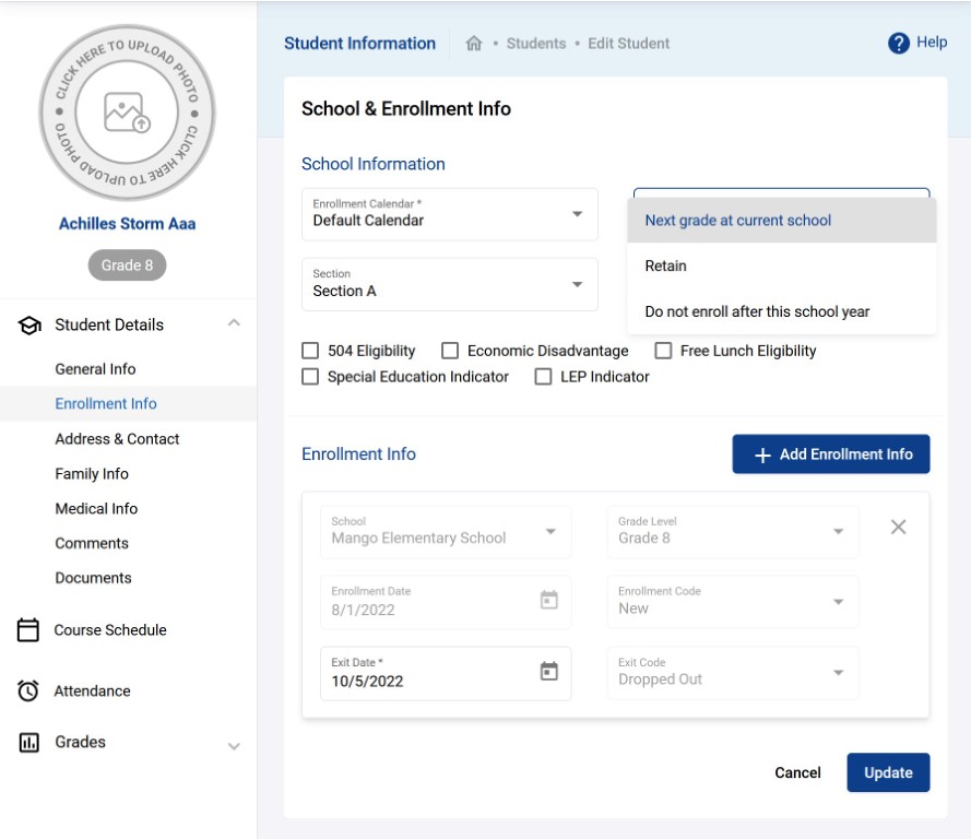 Correctly handling rolling retention option on drop student · Issue #531 · PacificEMIS/Pacific ...