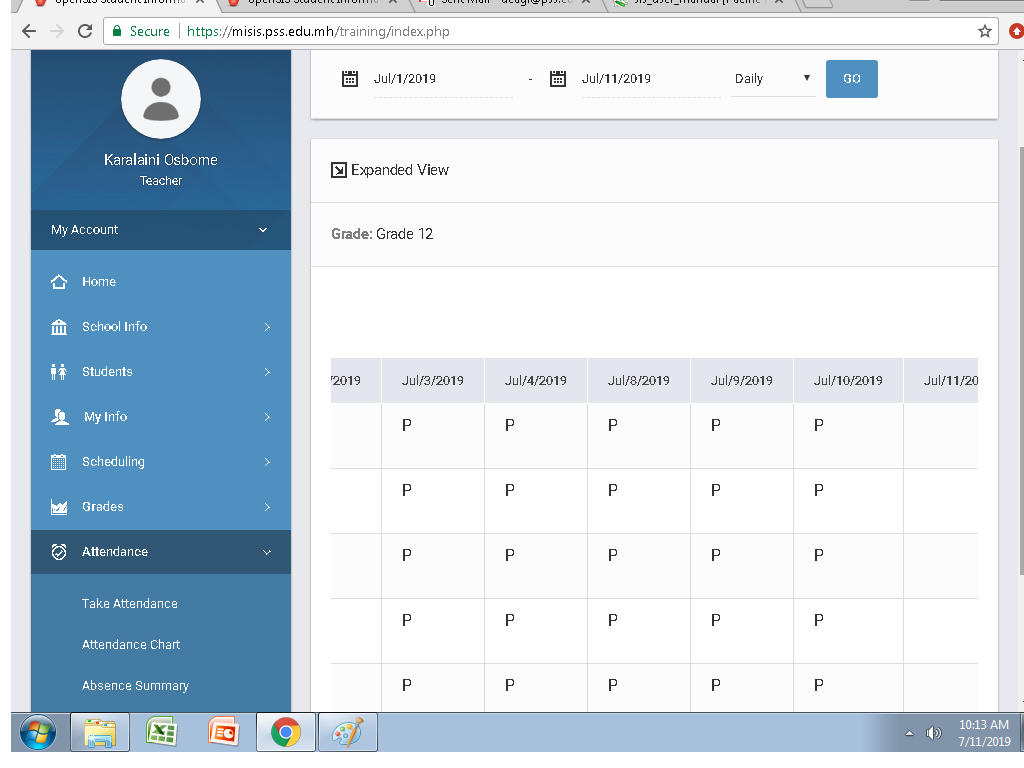 Take Attendance Page Not Matching Attendance Chart Page · Issue #76 ...