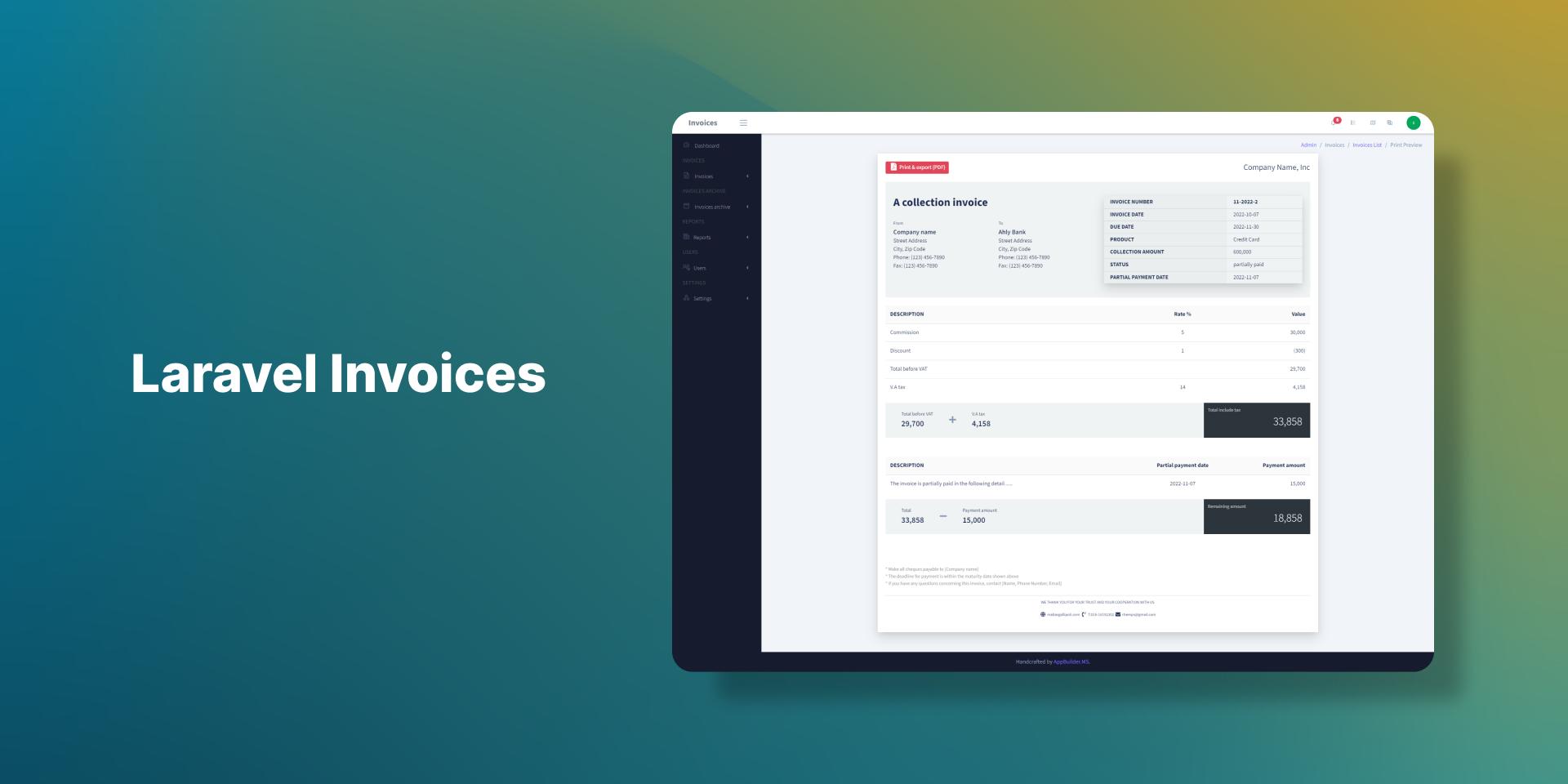 GitHub - AppBuilderMS/Laravel-Invoices: Laravel application that manages invoices for debt ...