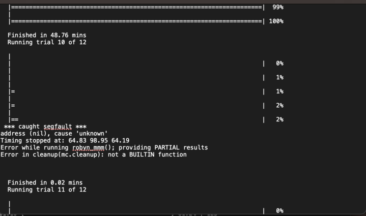 Segfault Caused When Running 12k Iters And 12 Trials · Issue 737 · Facebookexperimentalrobyn