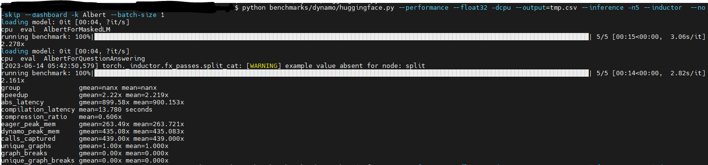 Benchmark --quick with huggingface runs almost indefinitely on CPU · Issue #103231 · pytorch ...