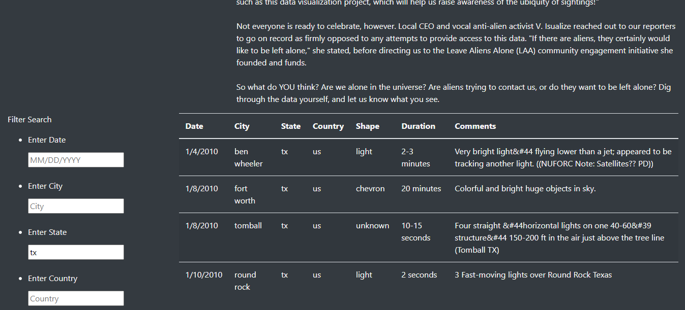 GitHub - Jamar-Washington/UFOs