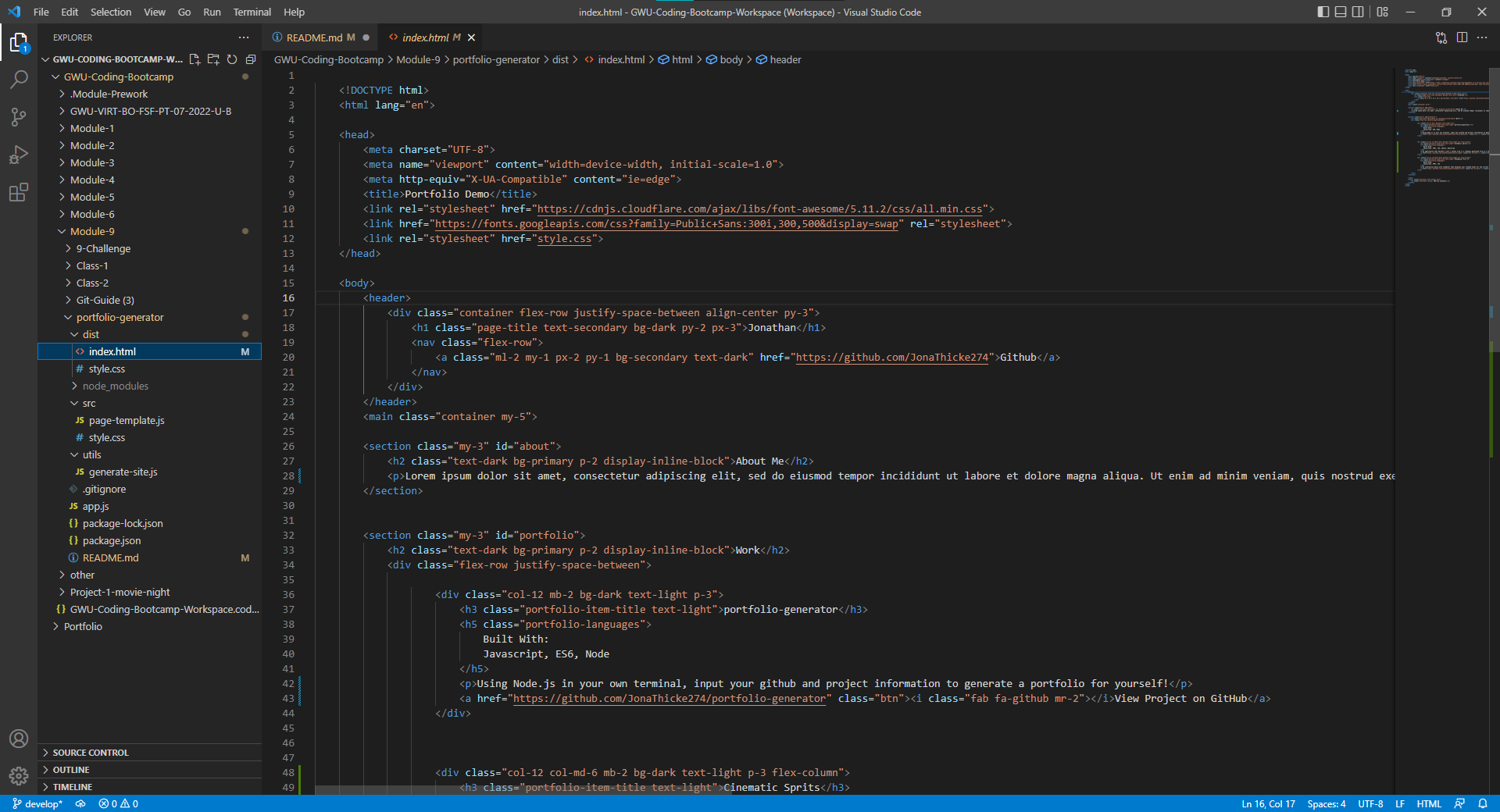GitHub - JonaThicke274/portfolio-generator