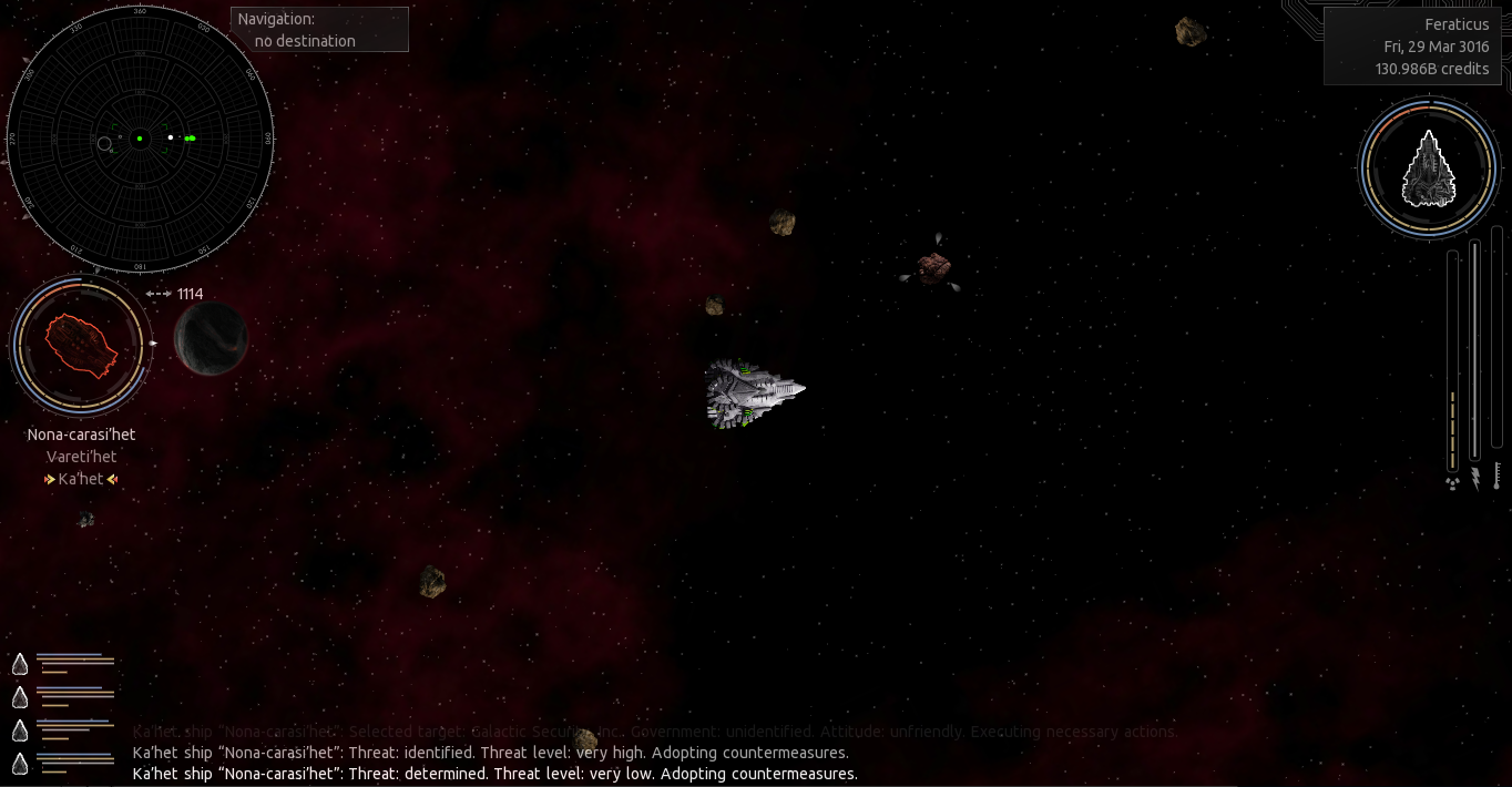 Ka'het send hails in English, a language that you do not recognize ...