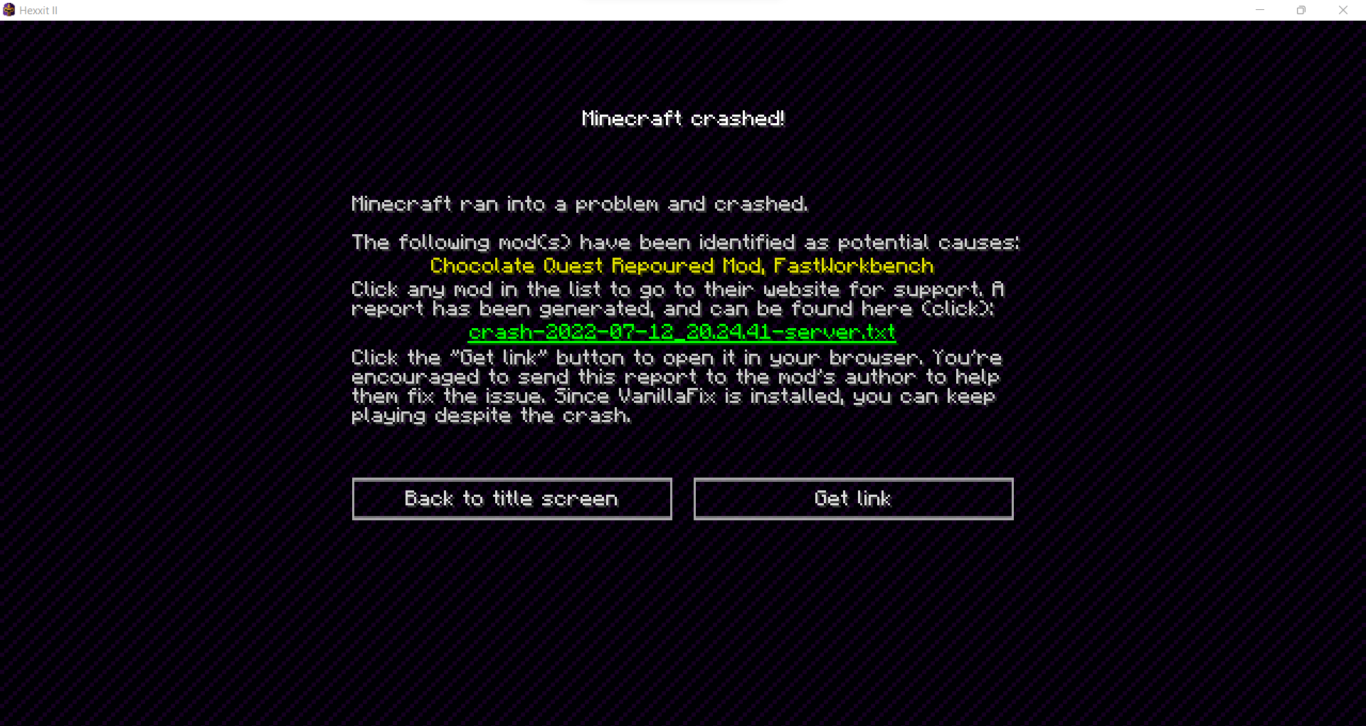 Hexxit II keeps crashing · Issue #165 · xJon/Hexxit-II · GitHub