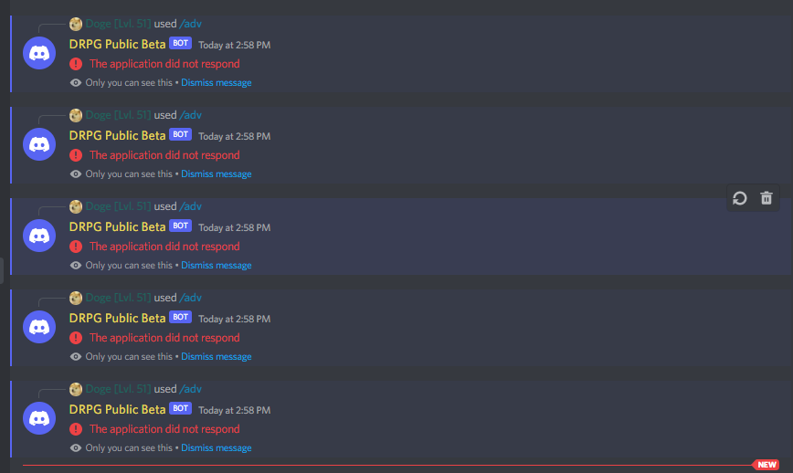 🐛 Bug Report: Bot Does Not Respond · Issue #1244 · DiscordDungeons/Bugs ...