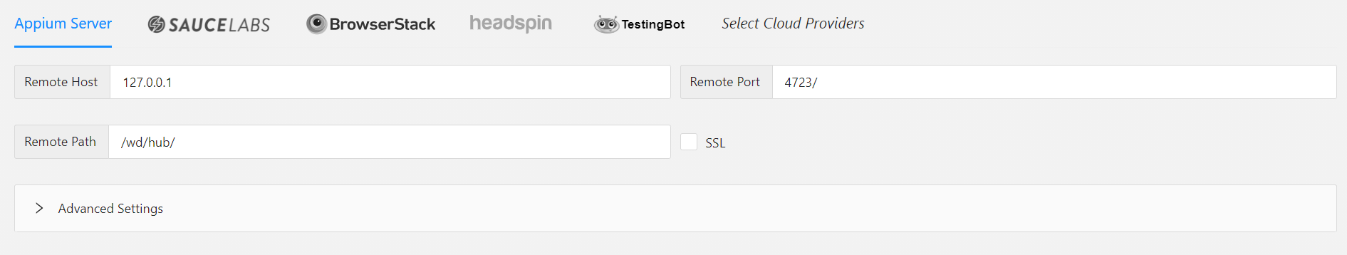 Default remote path should be "/wd/hub" · Issue #165 · appium/appium-inspector · GitHub