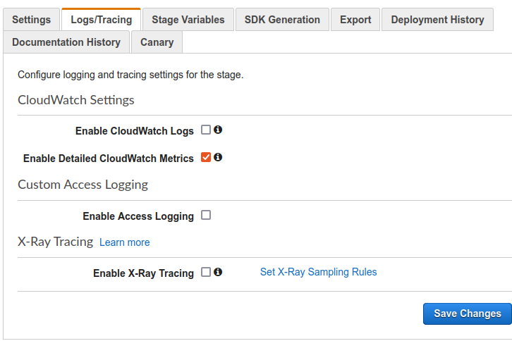(apigateway): setting deployOptions metricsEnabled causes throttling ...
