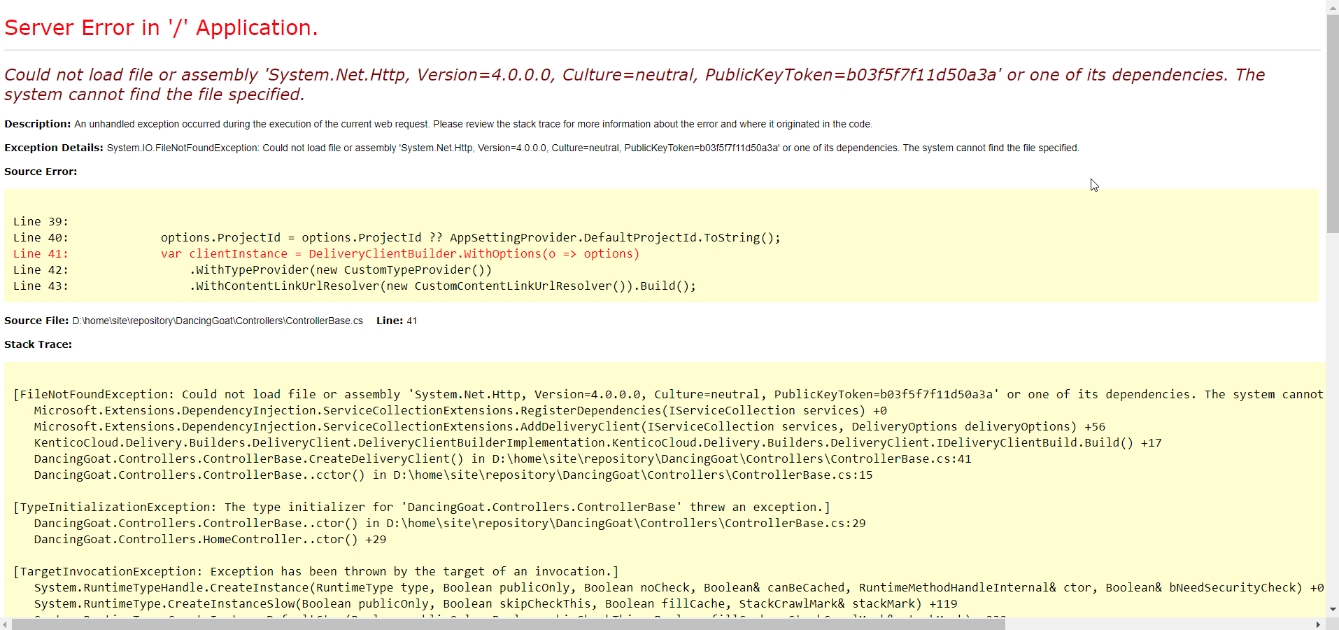 After deploying to Azure, the app returns 500 Internal server error. · Issue #98 · kontent-ai ...