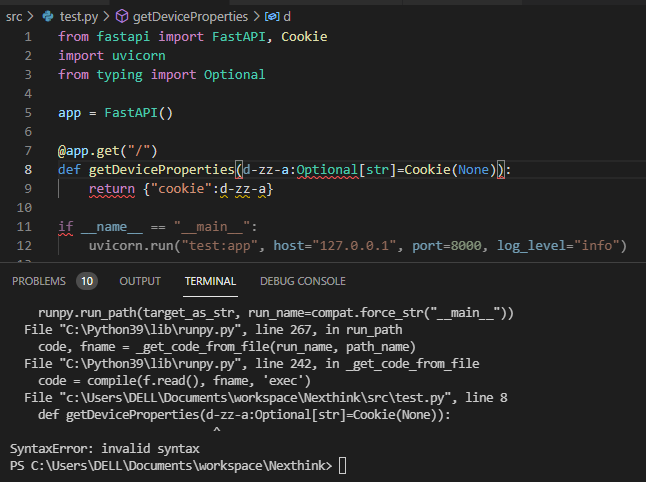 How to get cookie if cookie name does have dash in it like d-zz-a ...