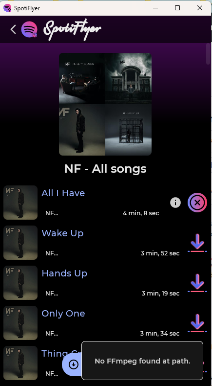[BUG] : Error downloading from Spotify · Issue #1997 · Shabinder/SpotiFlyer · GitHub