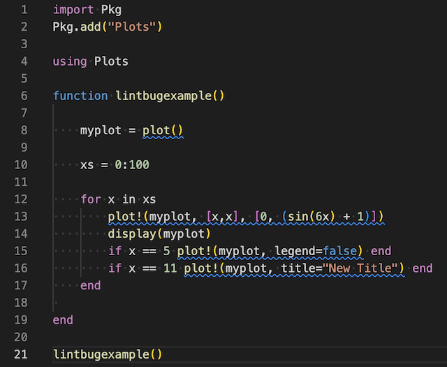 "Possible method call error" in reexported functions? · Issue #1576 · julia-vscode/julia-vscode ...