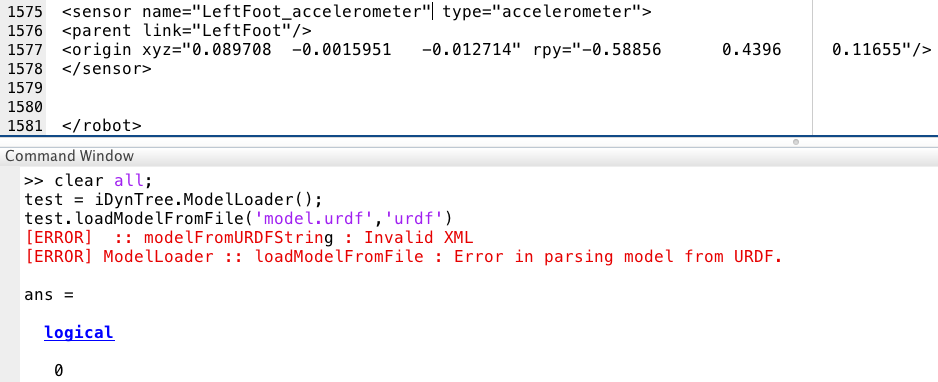 Error in parsing URDF model if missing a new line at the end of the .urdf · Issue #523 ...