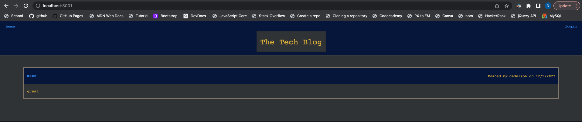 GitHub - DBEdelson/Tech-Blog-