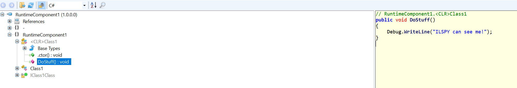 Methods in .winmd files compiled from C# don't show up in individual ...