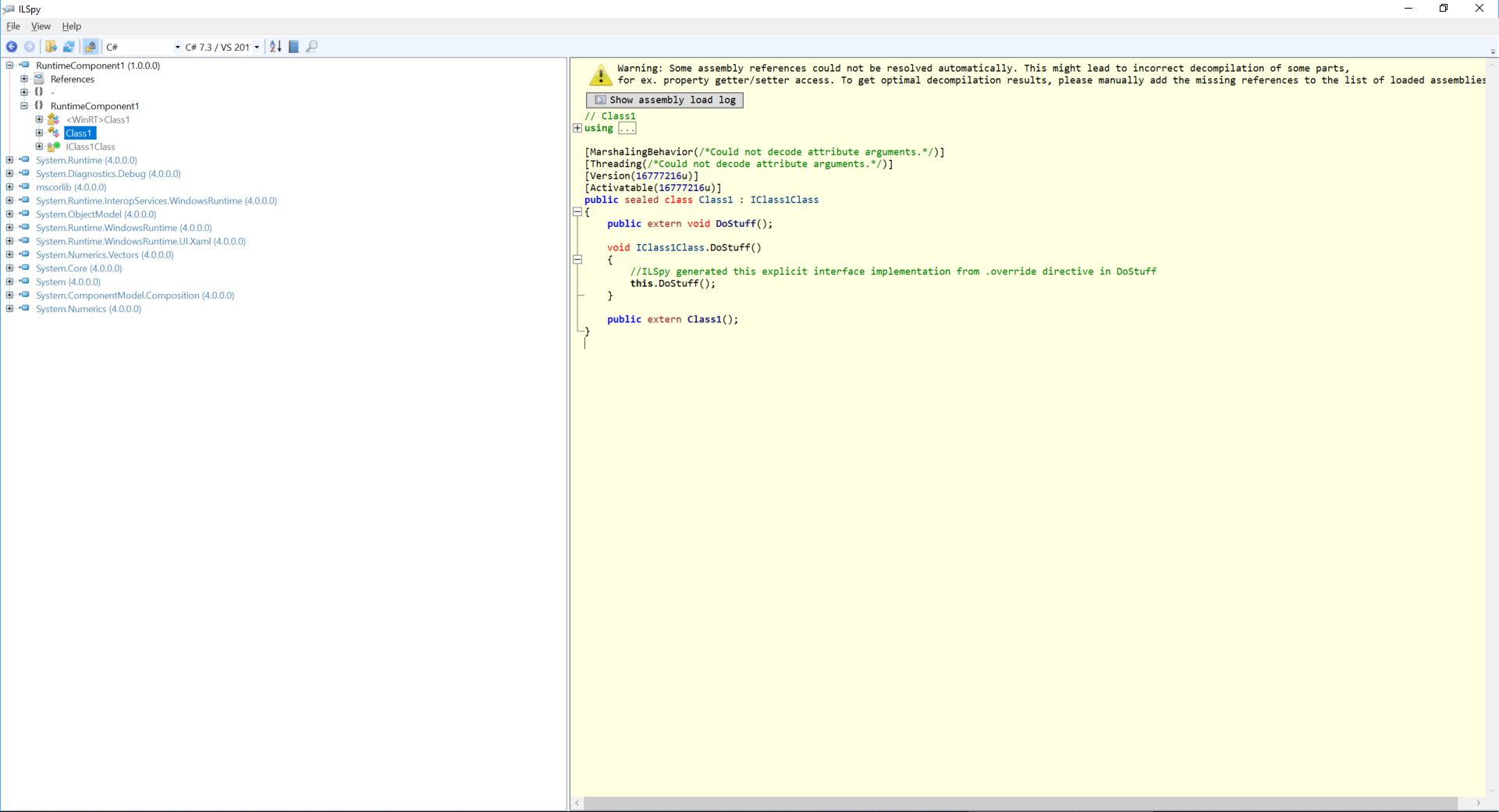 Methods in .winmd files compiled from C# don't show up in individual ...