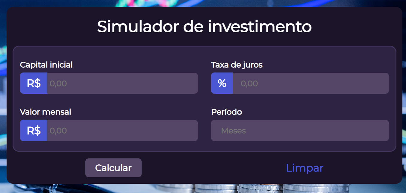 GitHub - ThMenezes/Simulador-de-investimento: Simulador para calcular e obter o rendimento da ...