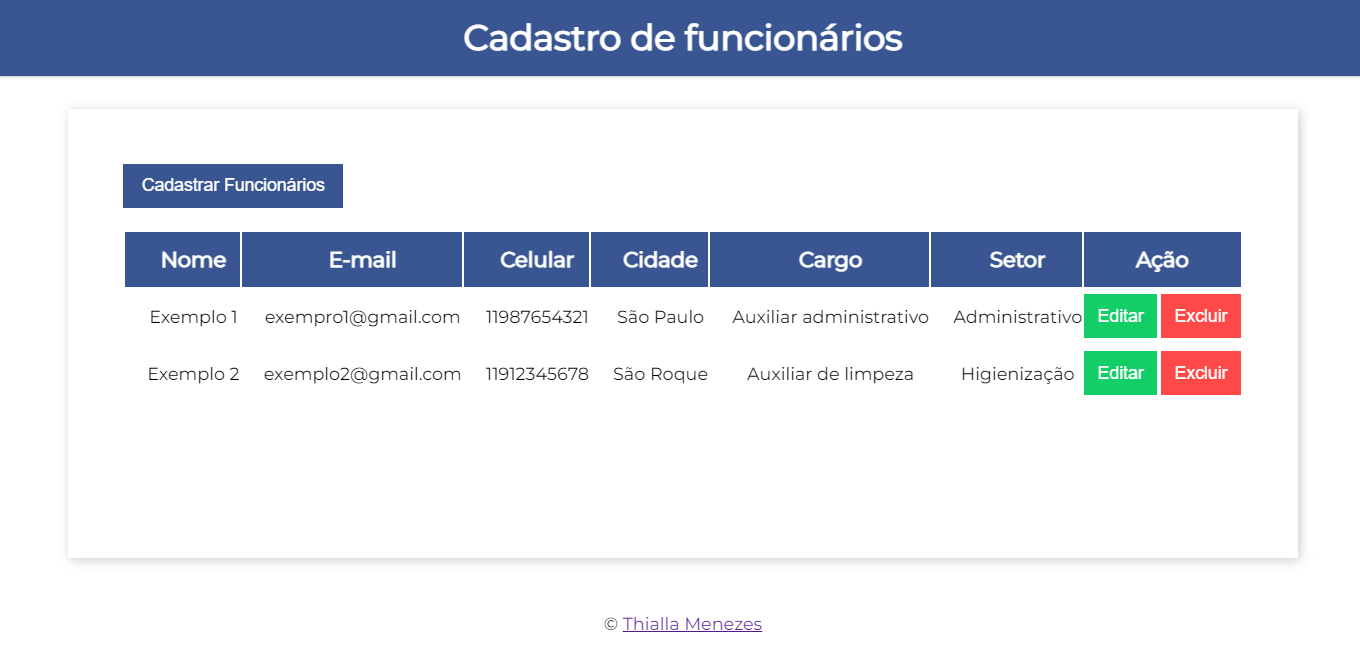 GitHub - ThMenezes/Cadastro-de-funcionarios: CRUD - Creat (Criar), Read (Ler), Update (Atualizar ...