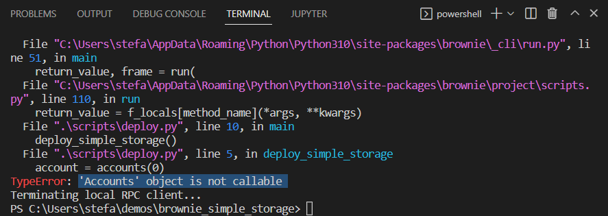 'Accounts' object is not callable - Brownie On Windows · Issue #31 · PatrickAlphaC/brownie ...