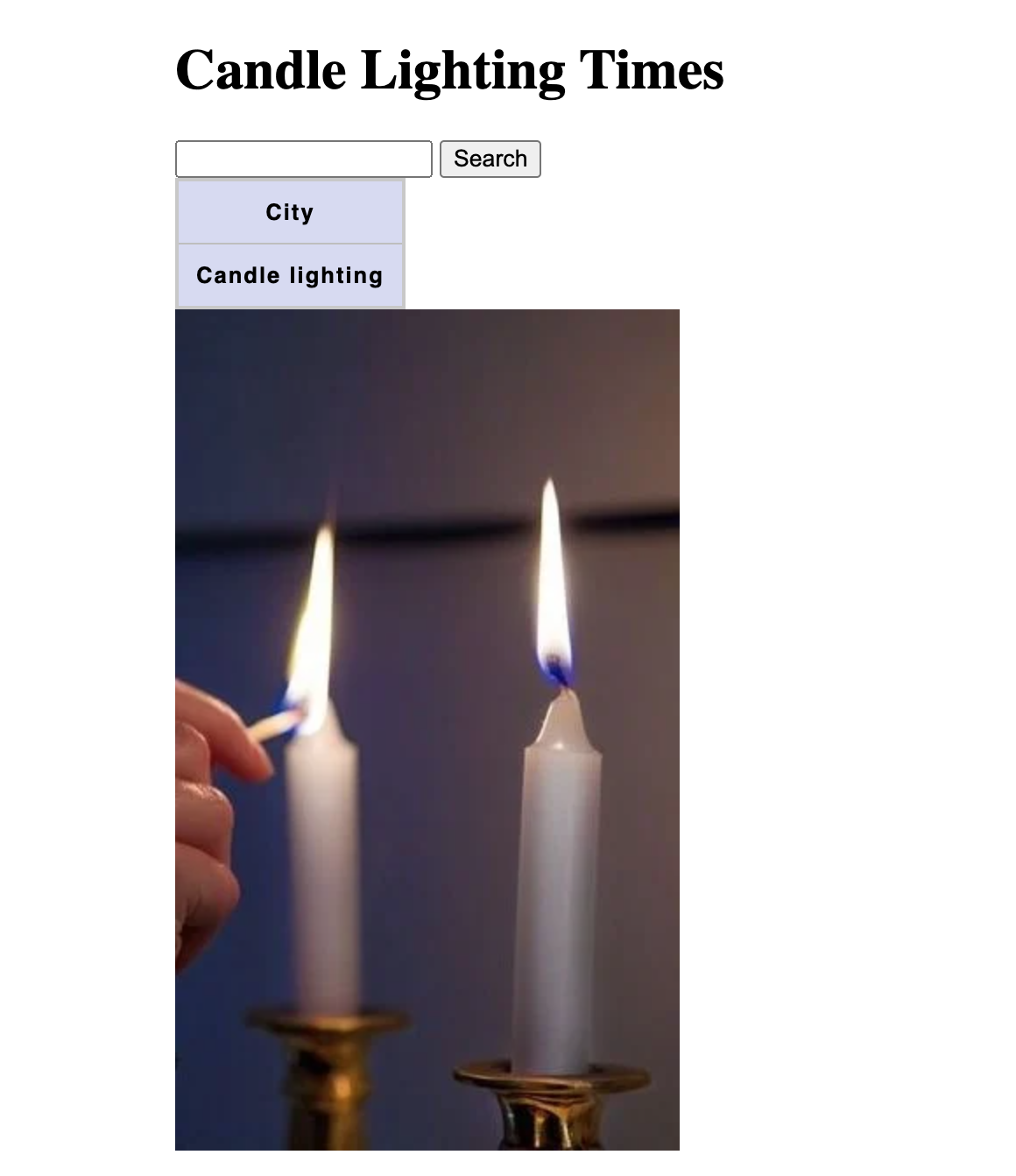 GitHub - bennysuf/Shabbat-Candle-Times