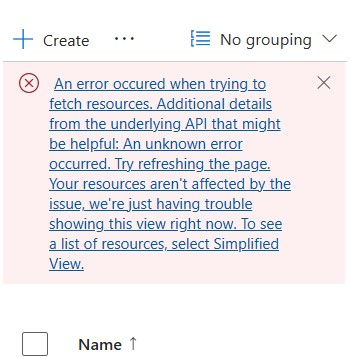 All Links found in Deployment summary to view resources in Portal do not work when clicked ...