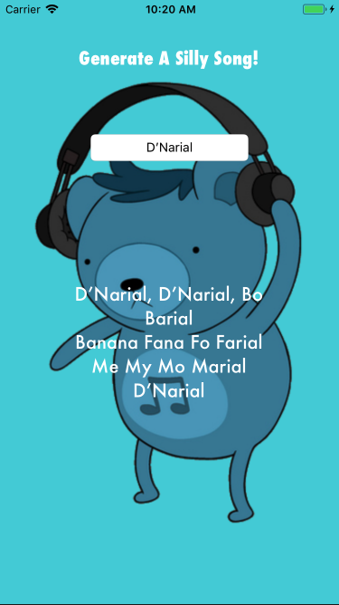 GitHub - thisiscsim/silly-song: Silly Song is an iOS App that prompts the users to enter their ...
