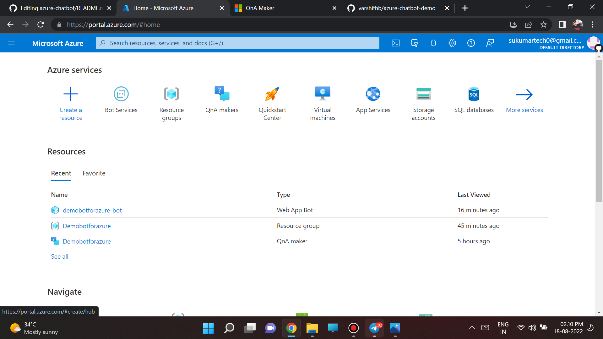 GitHub - sukumartechie/azure-chatbot