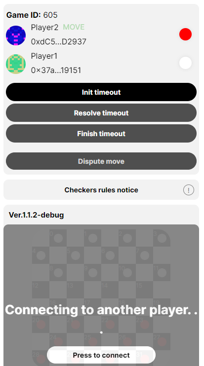 В мобильной версии кнопка "Checkers rules notice" не имеет границы и отсутствует текст в кнопке ...