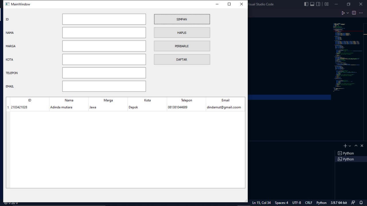 GitHub - adindamp/Tugas-Proyek-CRUD-Create-Read-Update-dan-Delete-dengan-SQLite-dan-PyQt5---Adinda