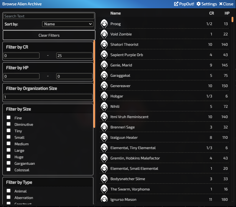 Compendium Browser shows hidden Content to players · Issue #702 · foundryvtt-starfinder ...