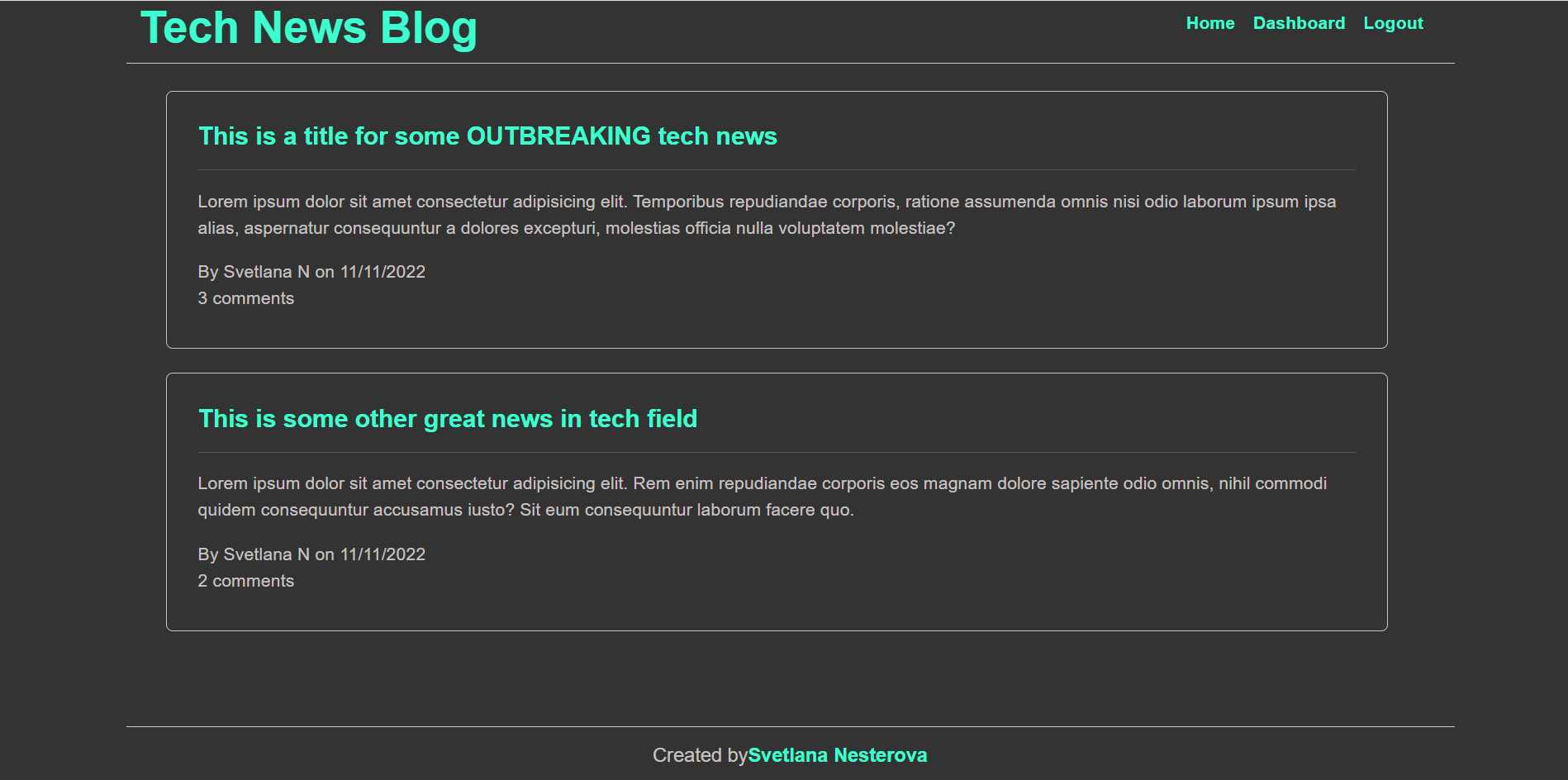 GitHub - EtaSveta/Tech-Blog-MVC