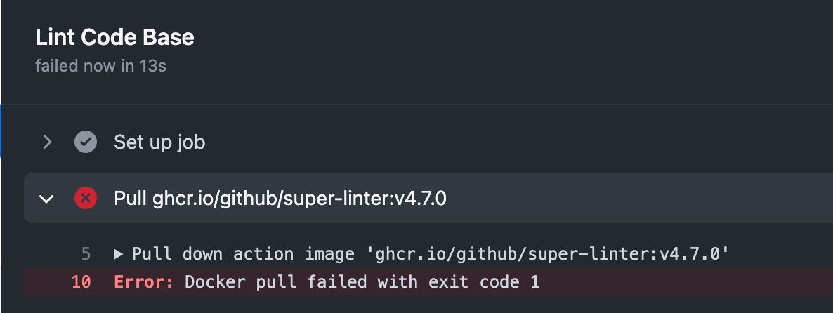 Latest Release 4 6 3 Or Maybe 4 7 0 Not Available On Docker · Issue 1913 · Super Linter