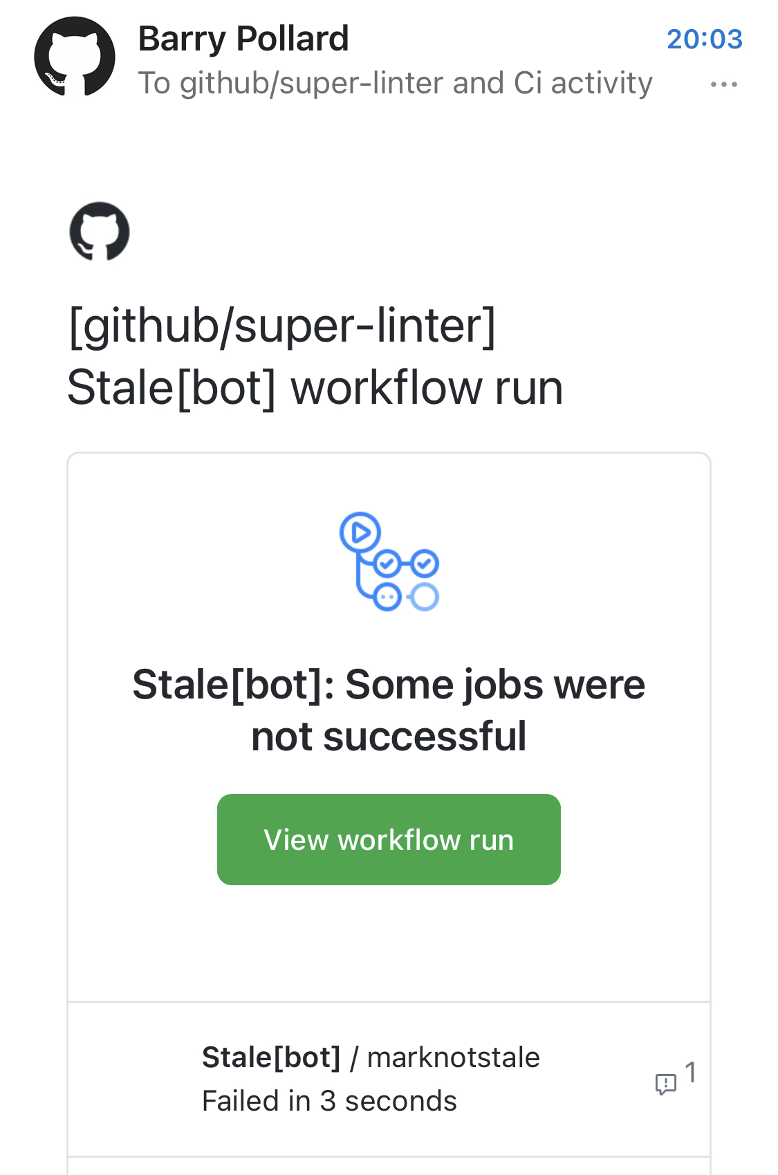 Annoying Email Alert When Commenting On Issues · Issue 1918 · Super Linter Super Linter · Github