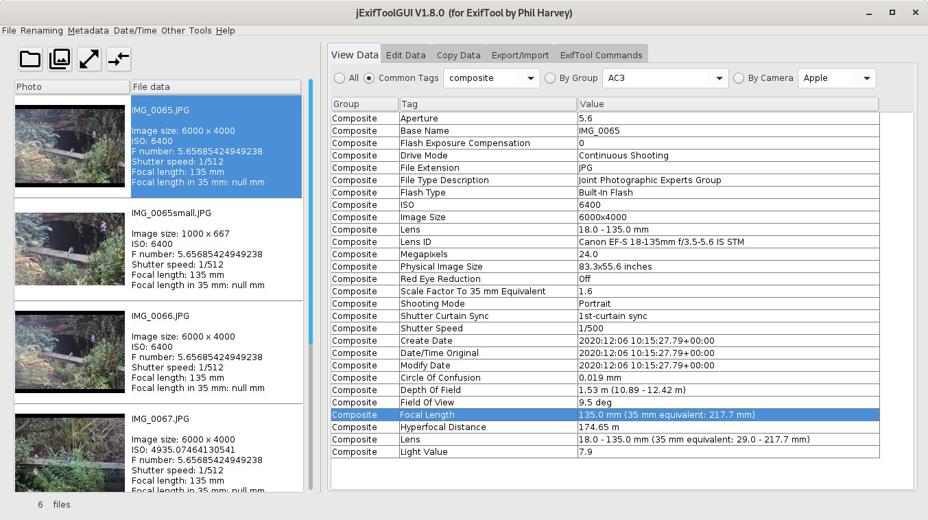 Focal length in 35 mm shown as null · Issue #98 · hvdwolf/jExifToolGUI · GitHub
