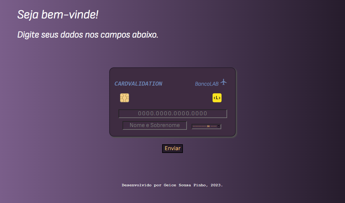 GitHub - geicesousa/CardValidation-SAP009: Repositório criado para sprint1 do bootcamp da ...