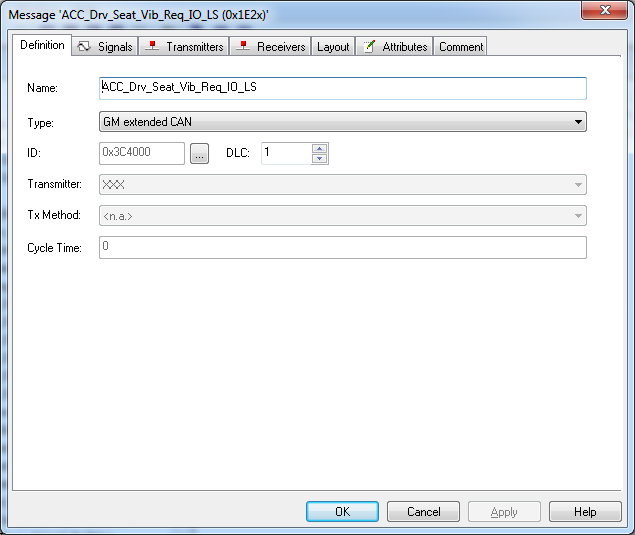 no access to variables "ProtocolType", "UseGMParameterIDs", "VFrameFormat" and "BusType ...