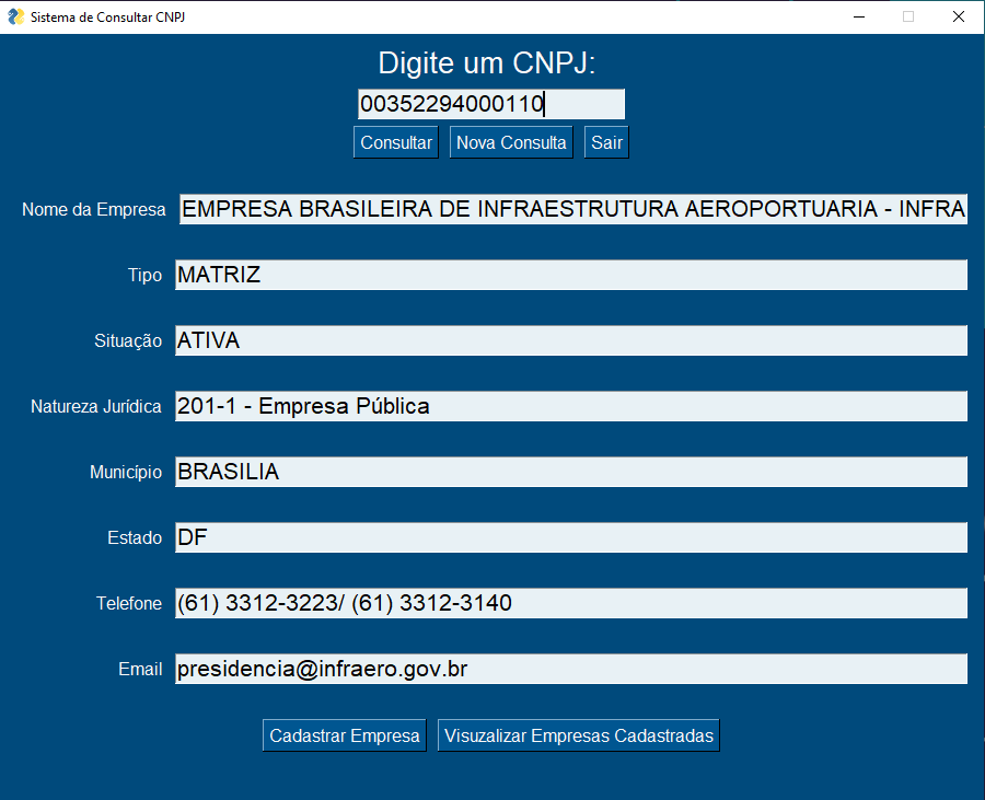 GitHub - antonioscript/sistema_de_consulta_cadastro_CNPJ: Esse projeto tem o objetivo de mostrar ...
