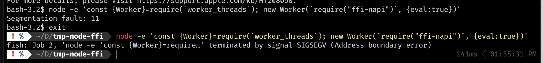 Incompatible with worker_threads · Issue #125 · node-ffi-napi/node-ffi-napi · GitHub