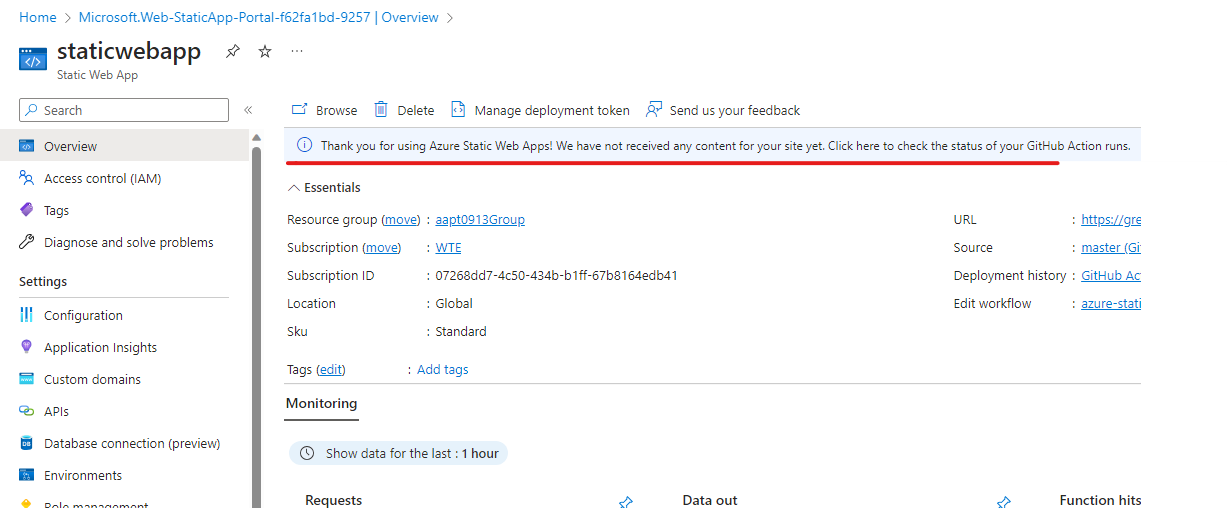 After Successfully Creating Static Web App Workflow Reports An Error Platform Dotnet