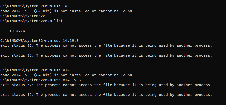`nvm use` reports that the version was not installed or could not be found · Issue #708 ...