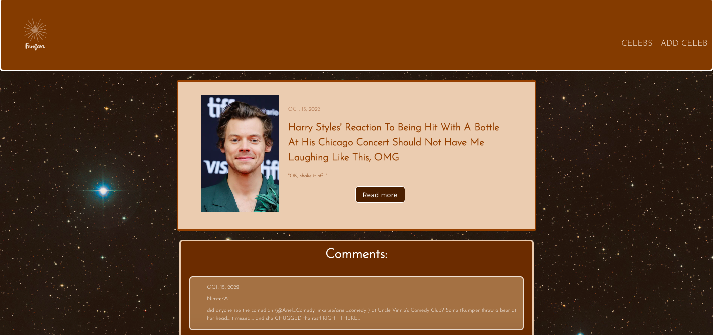 GitHub - chloewigsten/Fanfare-Python-Django-Project