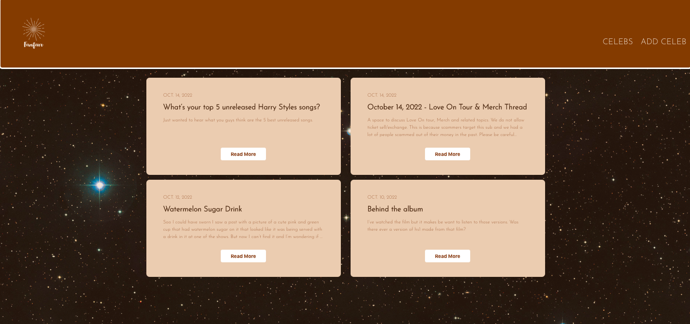 GitHub - chloewigsten/Fanfare-Python-Django-Project