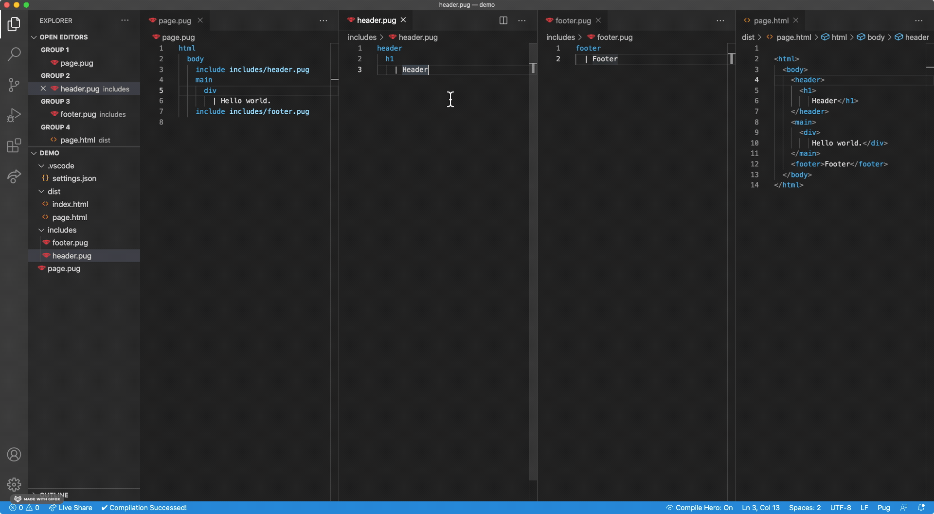 在修改pug include的组件时能重新触发所有相关联文件compile的可能性 · Issue #113 · Wscats/compile-hero · GitHub