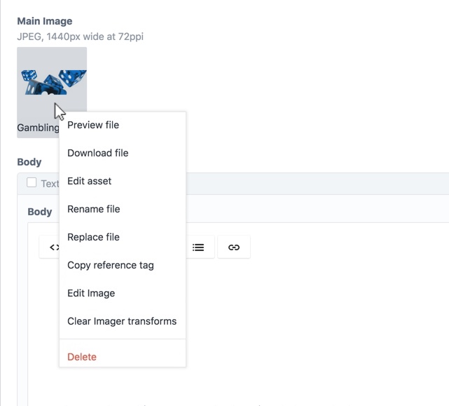 Feature Request: Enable Asset Options Menu on Publish Page · Issue #3795 · craftcms/cms · GitHub