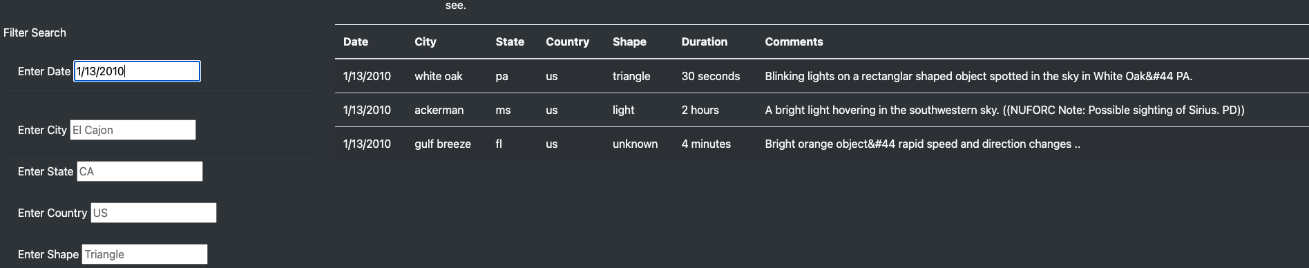 GitHub - jbailey2705/UFOs