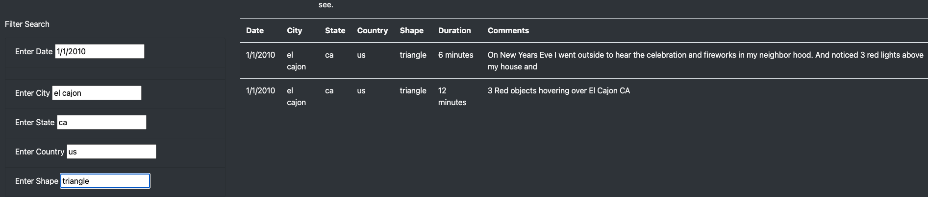 GitHub - jbailey2705/UFOs