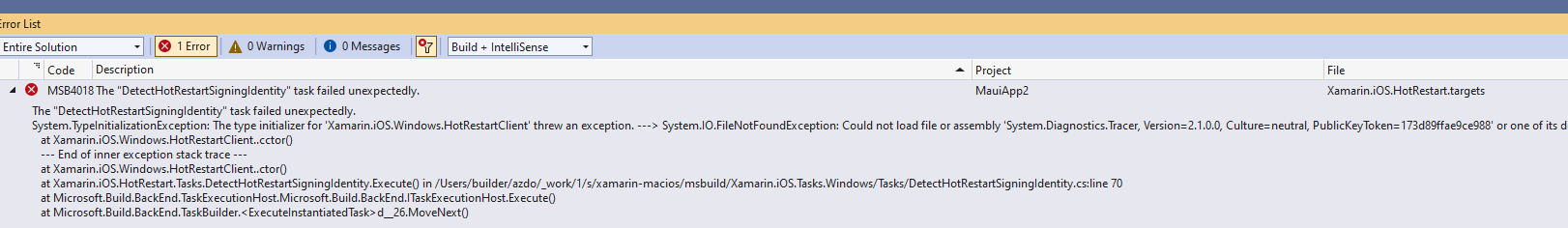 .net 8 preview 4 HotRestart prevents launching iOS app · Issue #15564 · dotnet/maui · GitHub